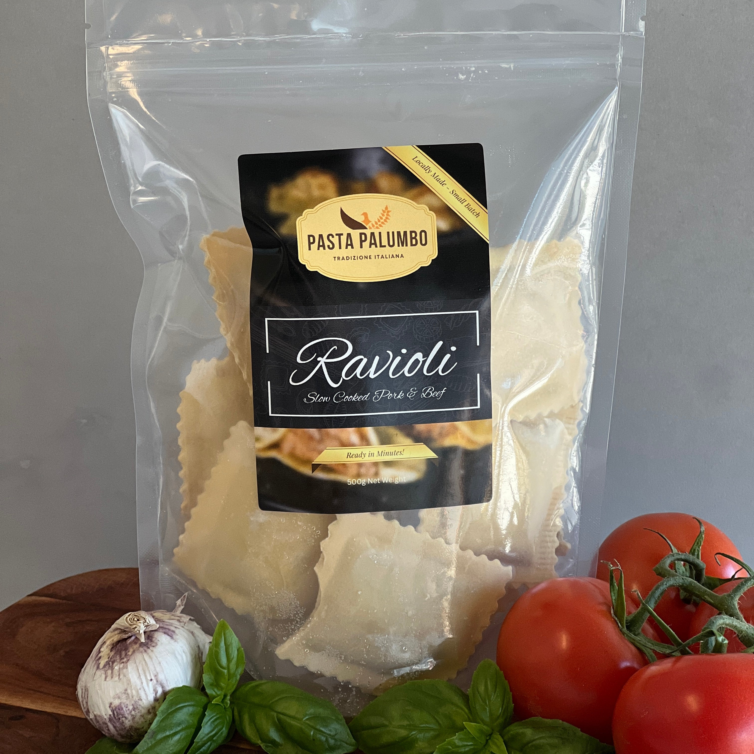 Slow Cooked Pork & Beef Ravioli 500g – Pasta Palumbo